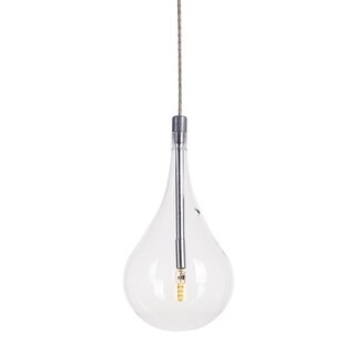 1-light Chrome Teardrop Mini Pendant Light with Glass Shade - Bed Bath ...