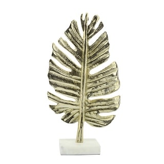 17" Metal Palm Leaf Table Decor Contemporary Glam Art Deco Palm Tree ...