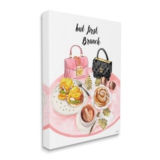 Stupell But First Brunch Phrase Glam Breakfast Table Canvas Wall Art ...