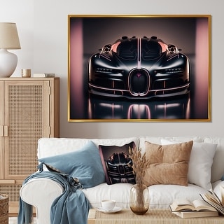 Designart "Futuristic Bugatti Design In Black And Magenta III" Exotic ...