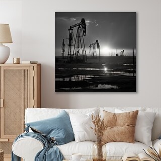 Designart "Oill Drilling Rigs Field Winter Scenery II" Oil Rigs ...
