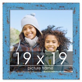 19x19 Shabby Chic Blue Wood Picture Square Frame - 19" x 19" - Bed Bath ...