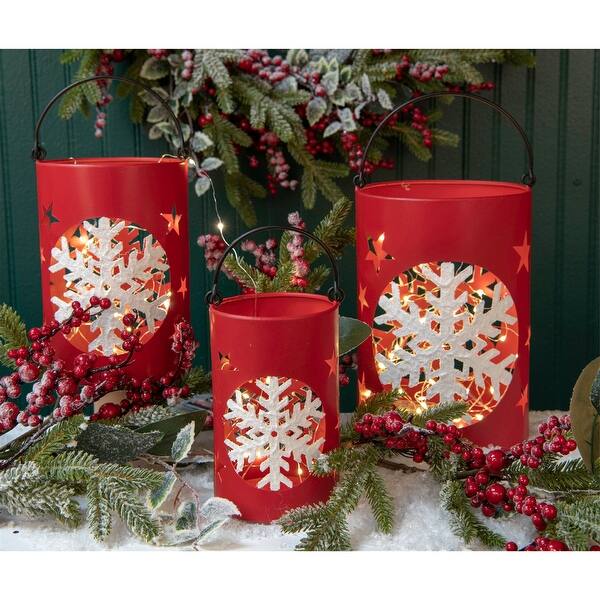 A&B Home Iron Decorative Buckets with Snowflake and Stars Cut-Out - Set ...
