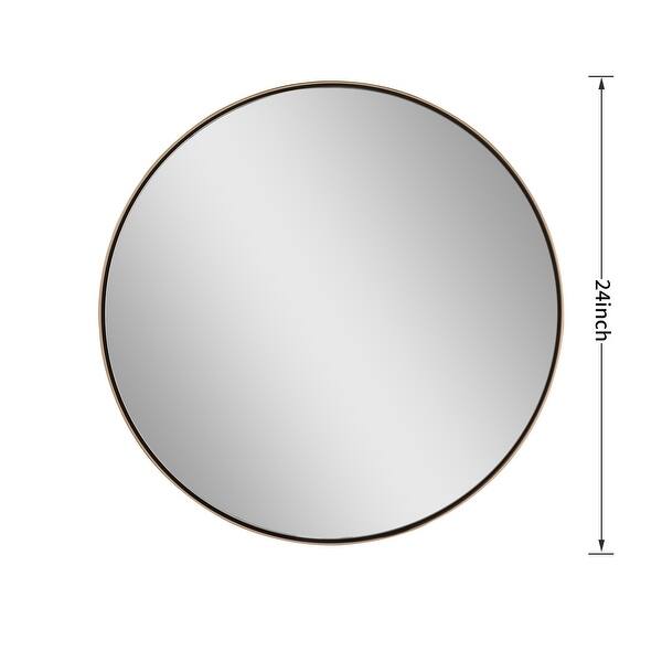 MacLuu Luxury Gold Round Metal Wall Mirror - 24" x 24" - Bed Bath ...