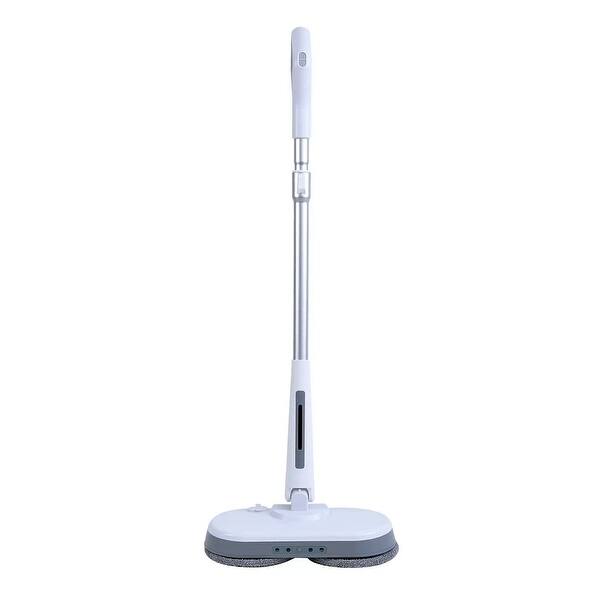 HOMESMART White Grey Electric Spin Mop with 280ml Water Tank Built 4 ...