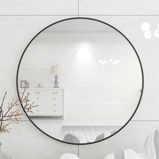 28-INCH Round Wall Mirror with Metal Framed - Bed Bath & Beyond - 36239421