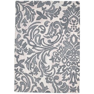 One of a Kind Hand-Tufted Modern 5' x 8' Floral & Botanical Wool Brown ...