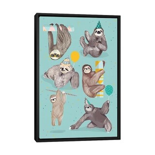iCanvas "Party With Sloths" by Hanna Melin Framed - Bed Bath & Beyond ...