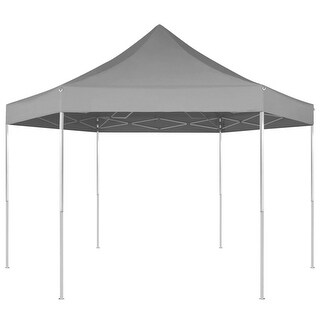 vidaXL Hexagonal Pop-Up Foldable Marquee Gray 11.8'x10.2' - Bed Bath ...