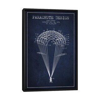iCanvas "Parachute Design Navy Blue Patent Blueprint" by Aged Pixel ...