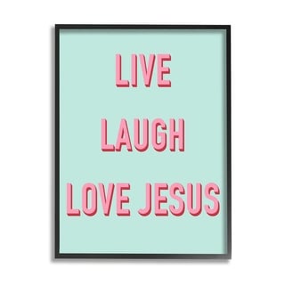 Stupell Live Laugh Love Jesus Phrase Framed Giclee Art by Ashley ...