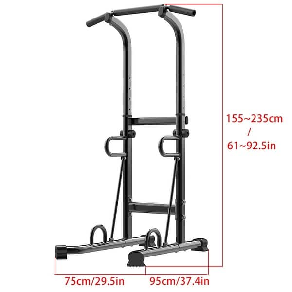 Power Tower Dip Stand Station Height Adjustable Pull Up Bar ...