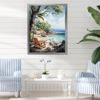 Designart "Beach Photo Tropical Vibes V" Beach Framed Wall Decor - Bed ...