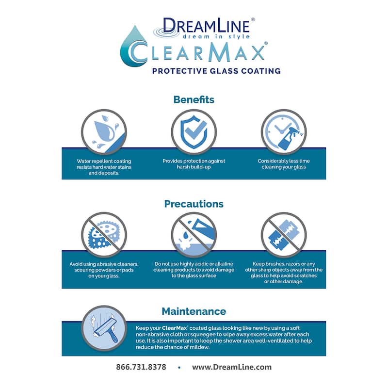 DreamLine Elegance 58-60 in. W x 72 in. H Frameless Pivot Shower Door ...