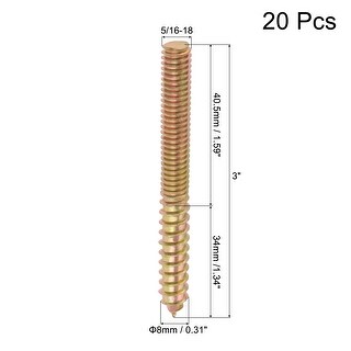 3" Hanger Bolts Double Head Dowel Screw for Wood Furniture 20pcs ...