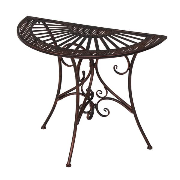 Kinbor Half-moon Outdoor Patio Table, Semi-circular Side Table, Retro ...