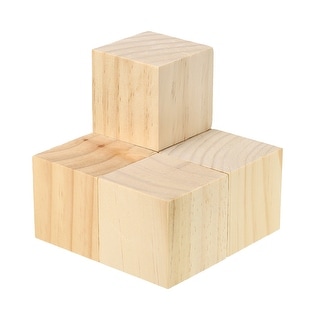 2.4Inch Unfinished Wooden Blocks, Natural Wood Cube Square Wood Blocks ...
