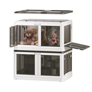 BELLEZE 12 Gal. 2 Packs Plastic Storage Bins w/ Lids, Wheels - Bed Bath ...