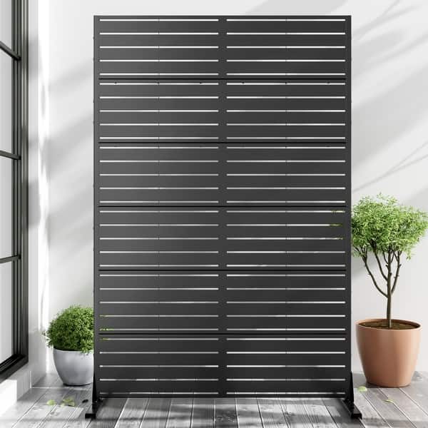 Louvered Shutters Privacy Screen Galvanized Freestanding Panel - Bed ...