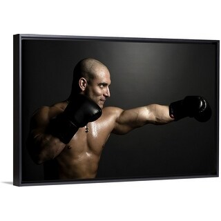 "Boxer throwing punch" Black Float Frame Canvas Art - Bed Bath & Beyond ...