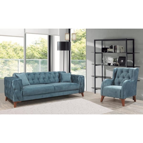Ertu Modern One Love Seat And Two Chairs Living Room Set - Bed Bath ...