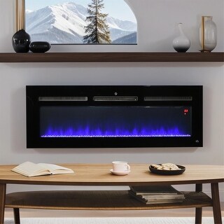 1500W Recessed and Wall Mounted Electric Fireplace Inserts with Remote ...