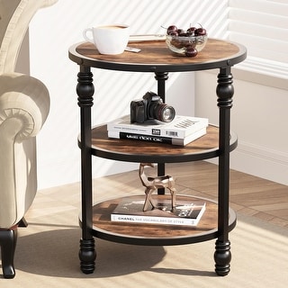 End Table 3-Tier Round Side Table Living Room Accent Table - Bed Bath ...