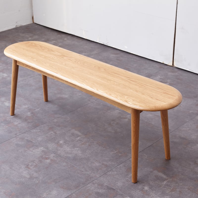 Natural Oak Wood Dining Bench - Overstock - 39005324