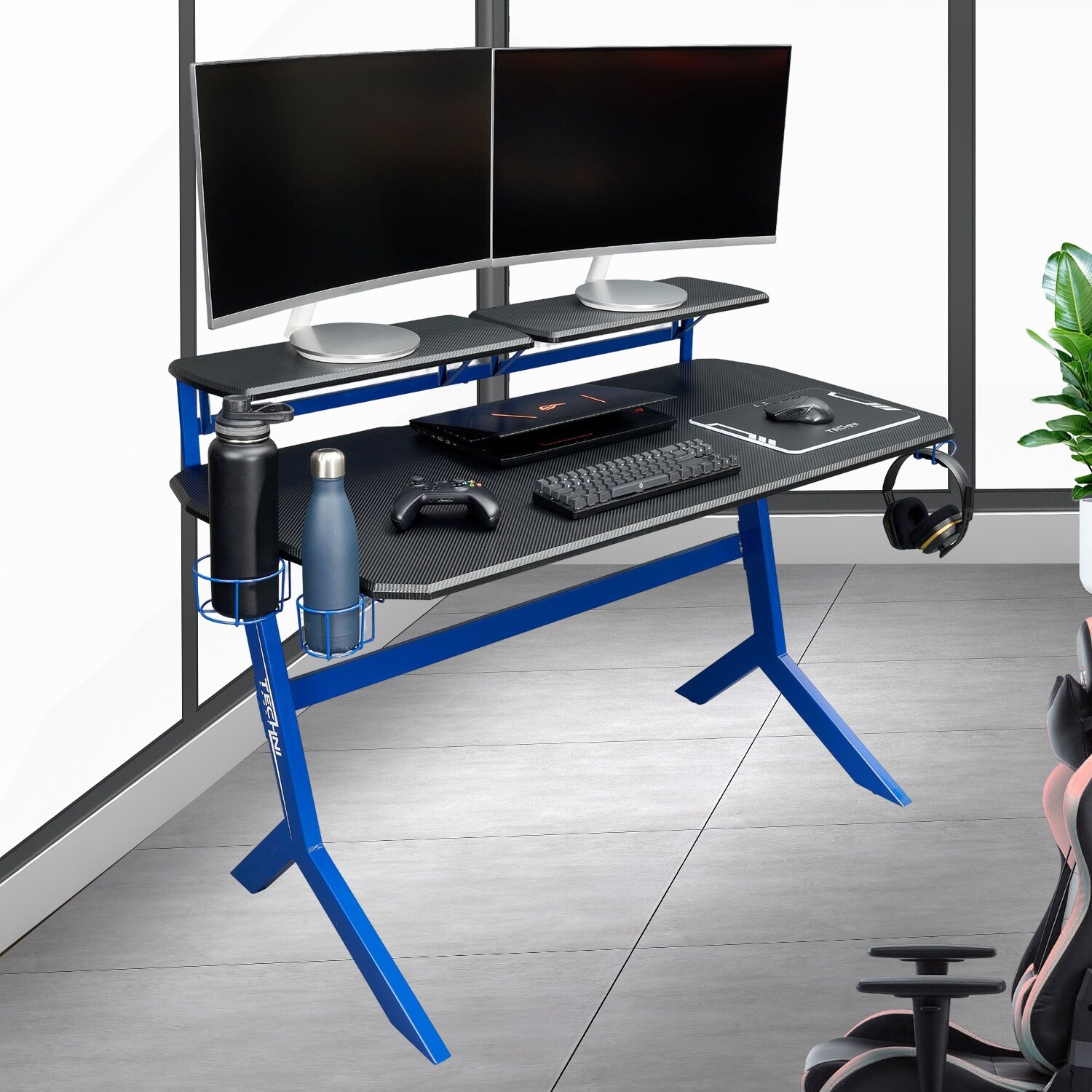 Topcraft Sport Blue Stryker Gaming Desk Blue