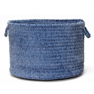 14" Blue Round Hand Braided Basket with Handles - Bed Bath & Beyond ...