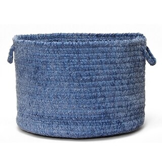 18" Solid Blue Handmade Braided Basket with Handle - Bed Bath & Beyond ...