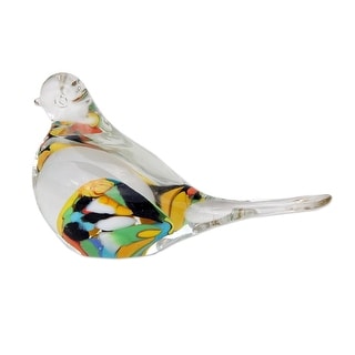 Novica Handmade Confetti Canary Handblown Recycled Glass Paperweight ...