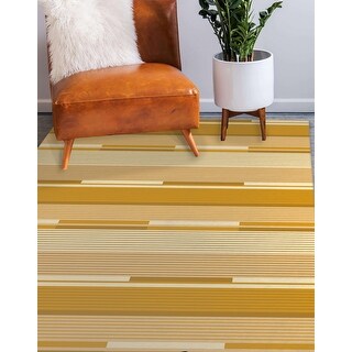 RETRO COLOR BLOCK STRIPE GOLD Area Rug By Kavka Designs - Bed Bath ...