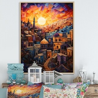 Designart "Judaism Judaic Journey To Synagogue I" Judaism Framed Canvas ...