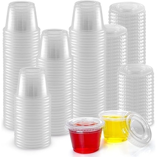 Zulay Kitchen Plastic Portion Cup Condiment Container with Lids by ...