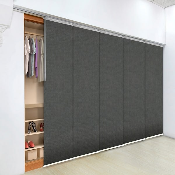 InStyleDesign Charc 5-Panel Single Rail Panel Track Extendable 58"-110 ...