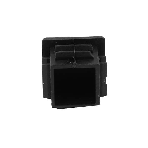 12 x Black End Caps 19mm x 19mm Square Ribbed Tubing Tube Pipe Insert ...