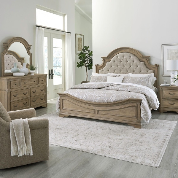 Liberty Furniture Magnolia Manor Antique White Queen Panel Bed