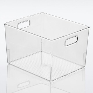 mDesign Plastic Office Supply Organizer Storage Bins with Handles - Bed ...