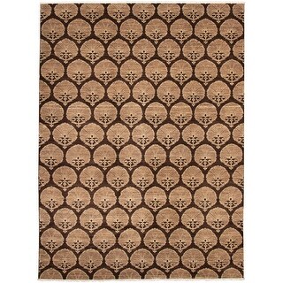 Hand-knotted Pak Finest Transitional Brown Wool Rug - 8'11 x 11'11/8'11 ...