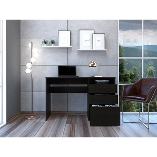 Compact 3-Drawer Computer Desk with One Shelf - Bed Bath & Beyond ...