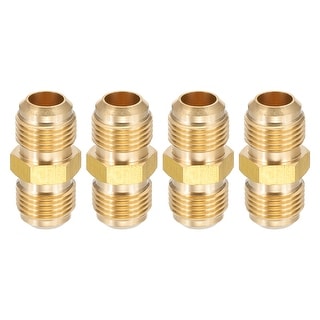 Flare Connectors, SAE 45 Degree Flare Brass Adapter Tube Coupler Pipe ...