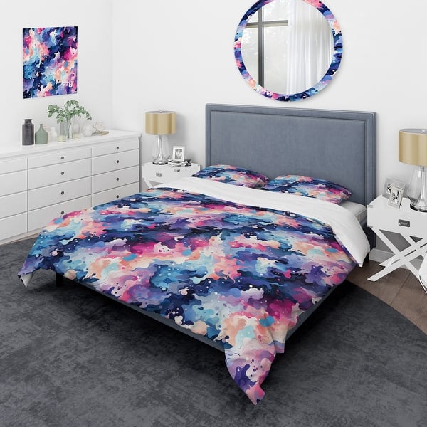 Designart "Celestial Disguise Undulation" Modern Bed Cover Set With 2 ...