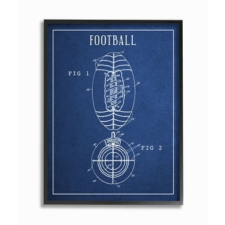 Stupell Football Blueprint Vintage Sports Design Framed Wall Art ...
