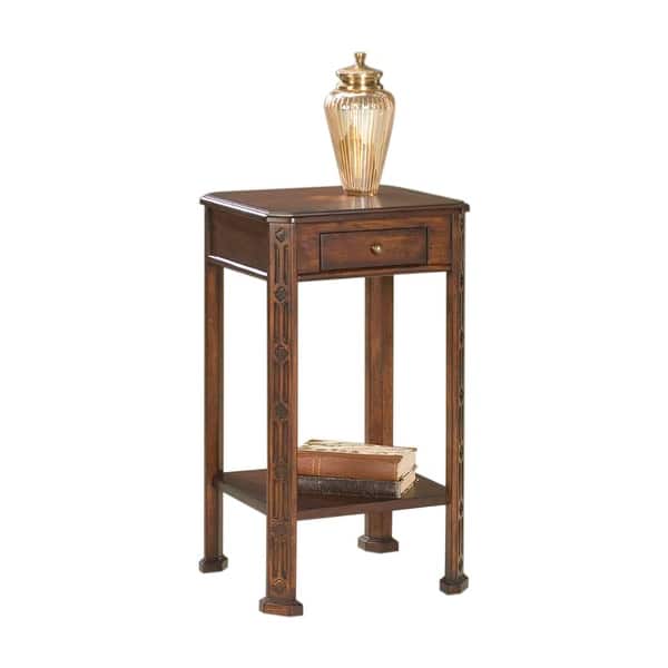 Solid Wood Moyer Distressed Accent Table in Cherry Finish - Bed Bath ...