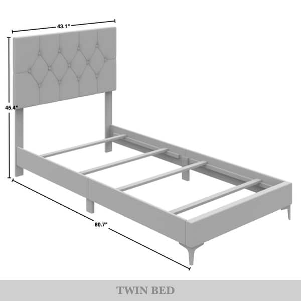 CraftPorch Glam Crystal Diamond Tufted Velvet Upholstered Bed with ...