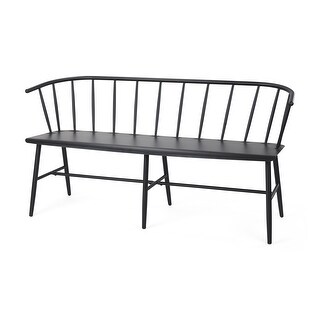 Colin Matte Black Metal Accent Bench - 59.8"W x 21.7"D x 30.3"H - Bed ...