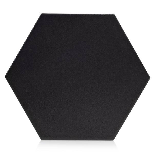 Industry Tile 7.8x9 Tribeca Hexagon Black Porcelain Floor/Wall Tile (9. ...