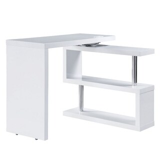 Writing Desk with Swivel Open Shelf and USB, White - Bed Bath & Beyond ...