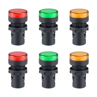 6pcs AC/DC 12V Indicator Lights LED Flush Panel Mount 7/8" 22mm - Red ...